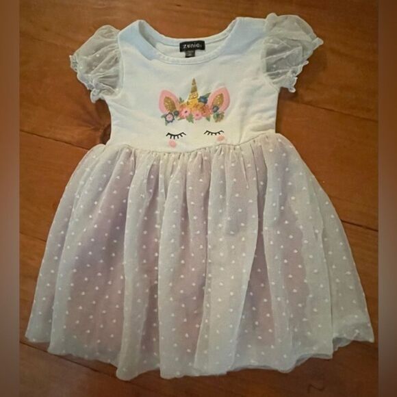 Zunie | Dresses | 2tzunis White Bodice Wcat Graphic Ruffle Sleeves ...